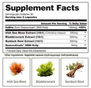 Snap Irish Sea Moss Ingredients | Nuvectra Medical